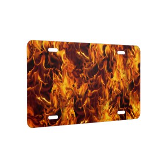 Fire / Flame Pattern Background License Plate | Zazzle