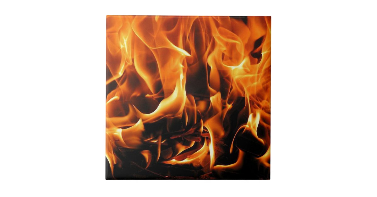 Fire, flames ceramic tile | Zazzle