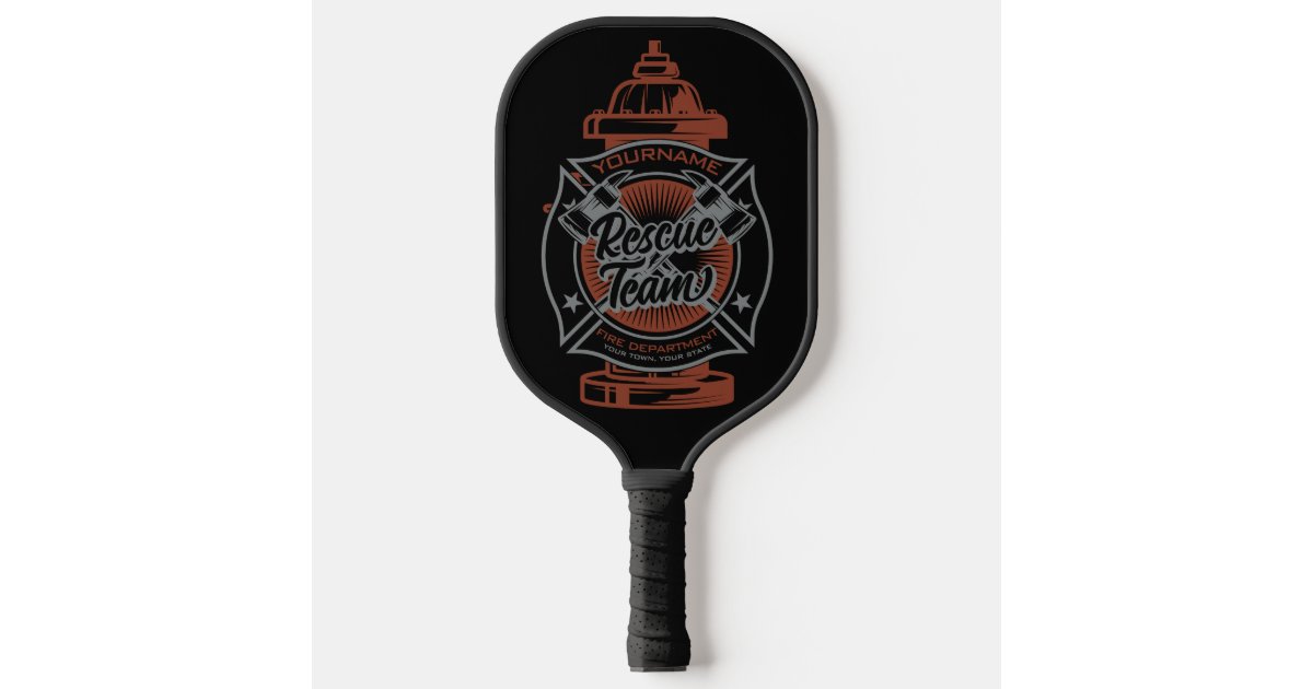 Fire Hydrant ADD NAME Fire Fighter Rescue Team Pickleball Paddle | Zazzle
