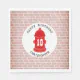 Fire Hydrant + Bricks Firefighter Birthday Party Napkins | Zazzle