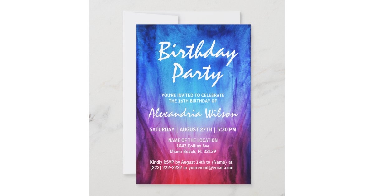 Fire & Ice Birthday Invitations | Blue Red Flames | Zazzle