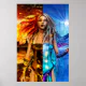 Fire & Ice Science Fiction Fantasy Art Poster | Zazzle