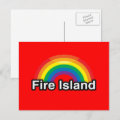 FIRE ISLAND LGBT PRIDE RAINBOW POSTCARD | Zazzle