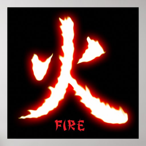 Fire Kanji Poster | Zazzle