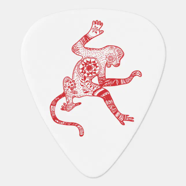 Fire Mandala Monkey Standard Guitar Pick | Zazzle