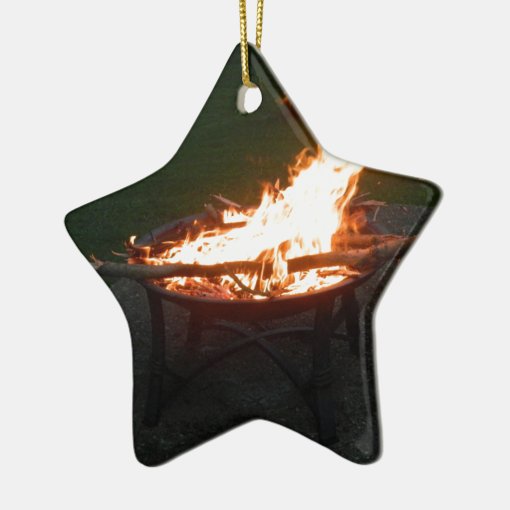 Fire pit bonfire image ceramic ornament | Zazzle