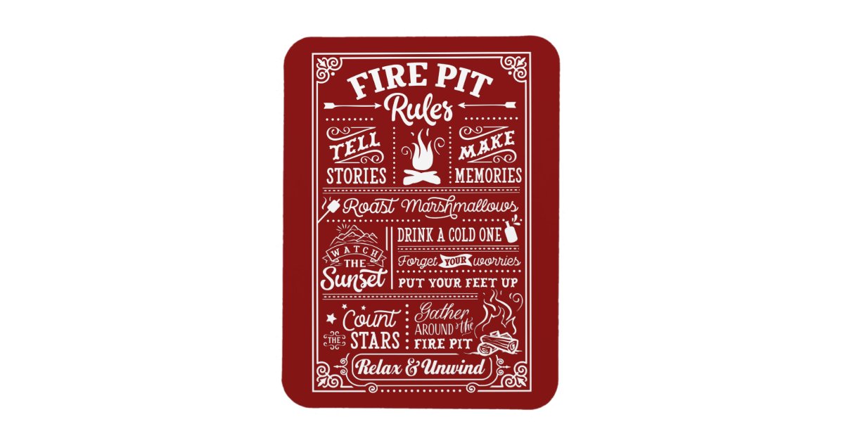 Fire Pit Rules List Custom Background Magnet | Zazzle