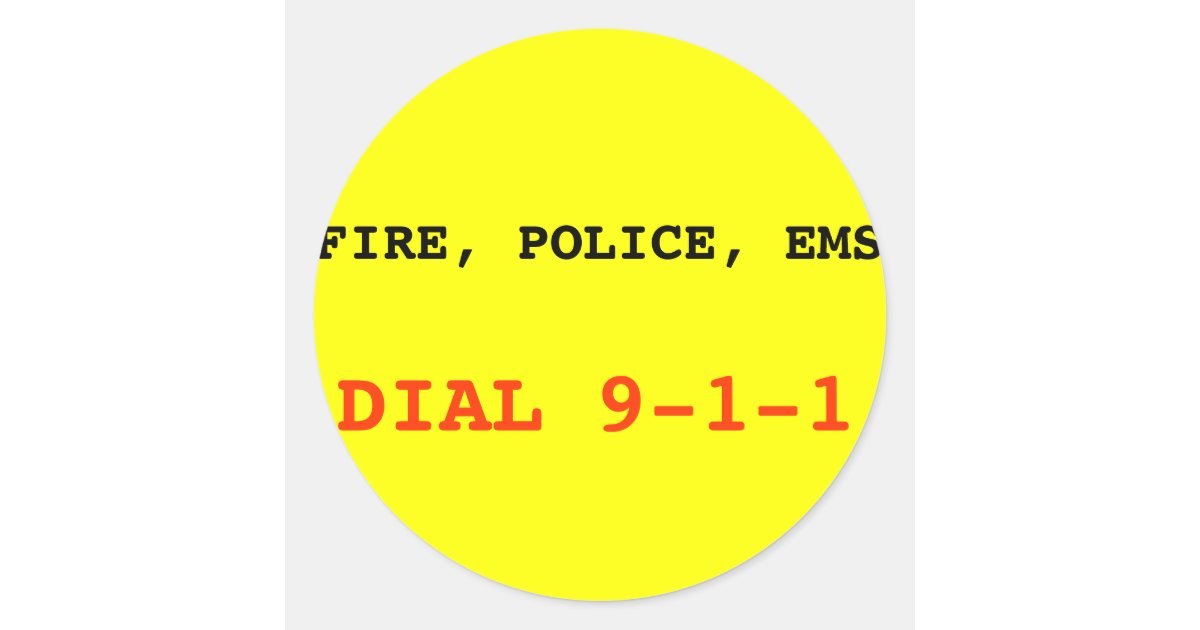 Fire, Police EMS 911 Sticker | Zazzle