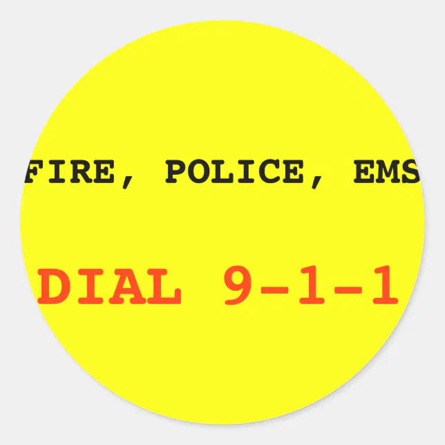 Fire, Police EMS 911 Sticker | Zazzle