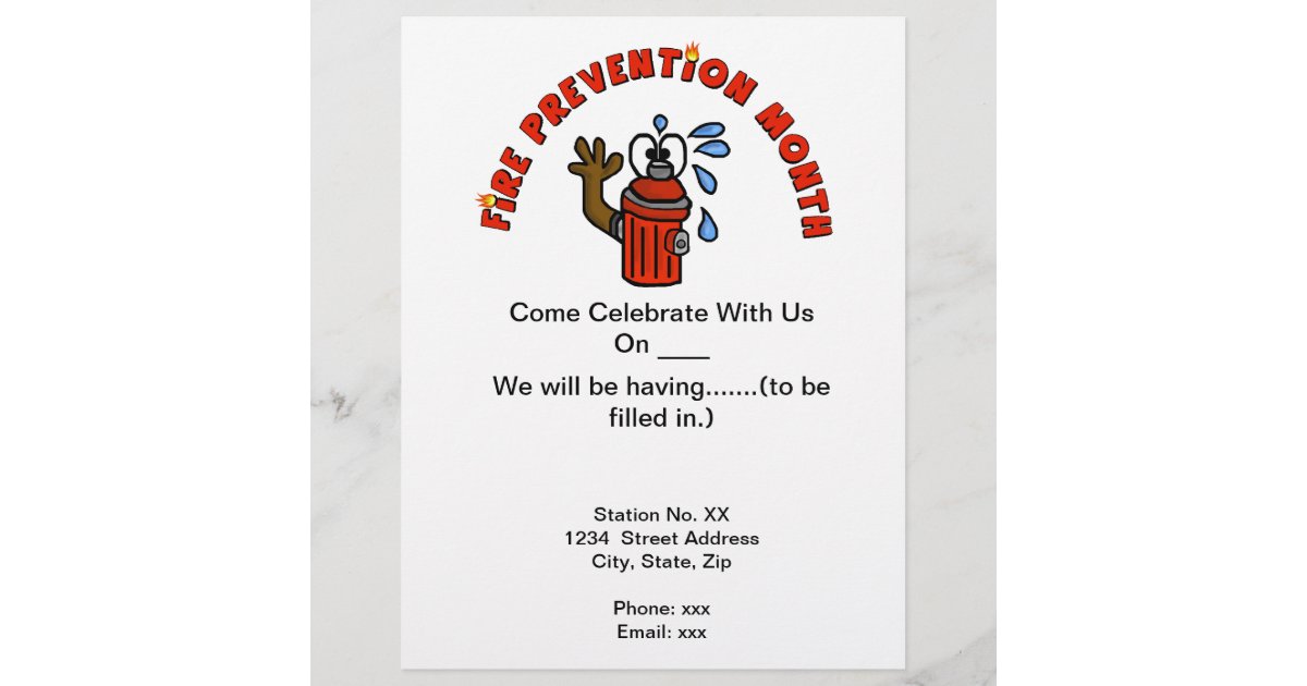 Fire Prevention Month Flyers To Customize | Zazzle