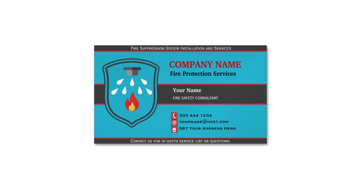 Fire Protection Shield Magnetic Business Card | Zazzle