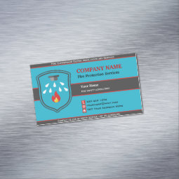 Fire Protection Shield Magnetic Business Card | Zazzle