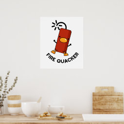 Fire Quacker Funny Fireworks Pun Poster | Zazzle