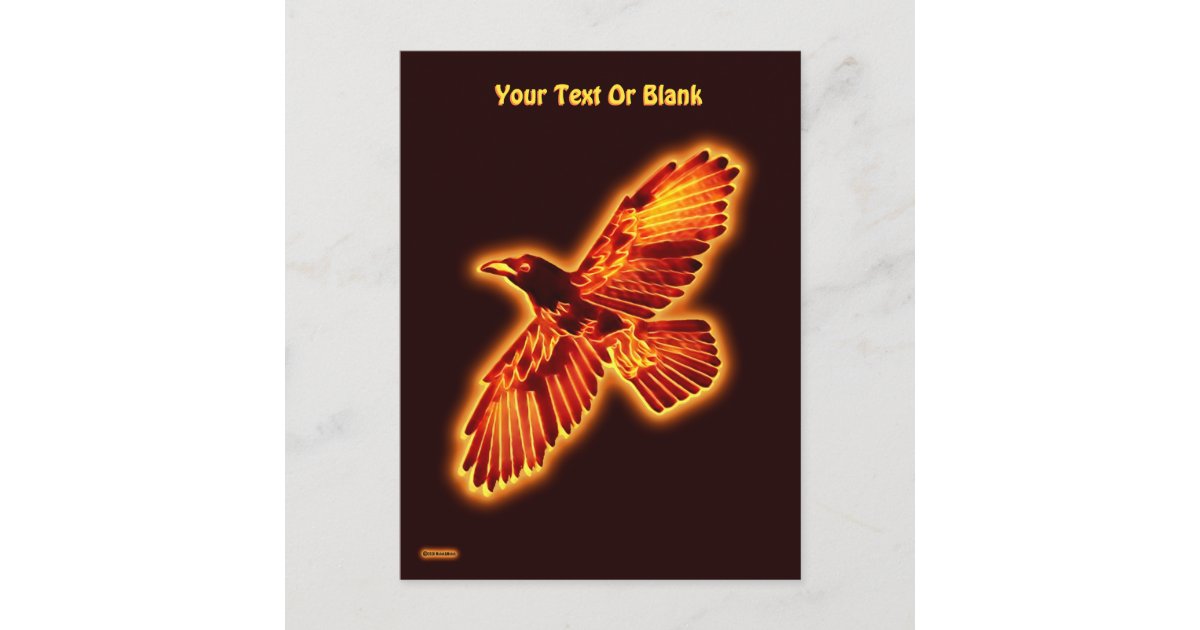 Fire Raven Postcard | Zazzle