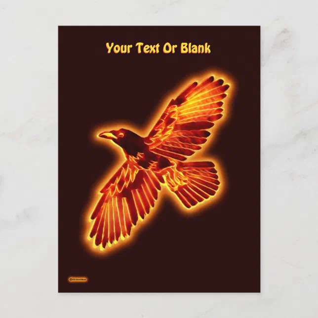 Fire Raven Postcard | Zazzle