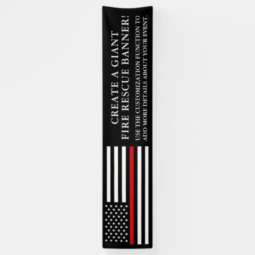 Fire Rescue Themed American Flag Long Banner | Zazzle