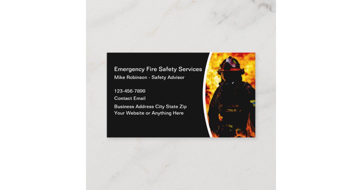 Fire Safety Emergency Theme Business Cards | Zazzle