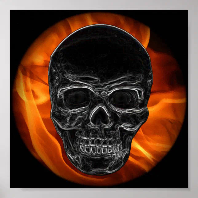 Fire Skull Poster | Zazzle