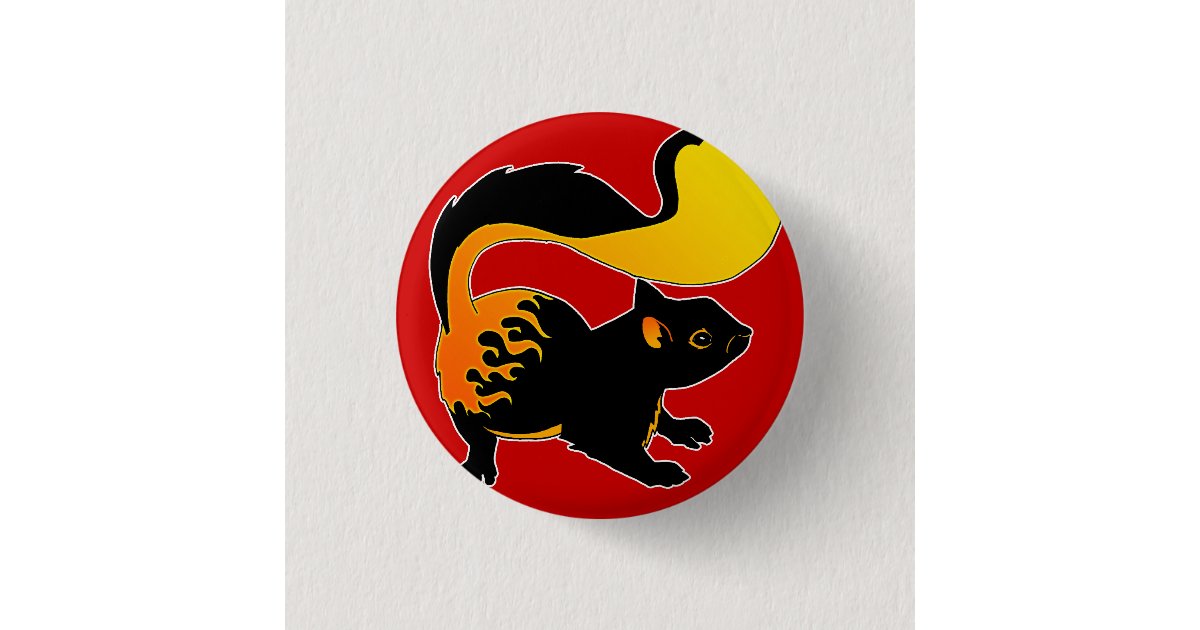 Fire Squirrel Button | Zazzle