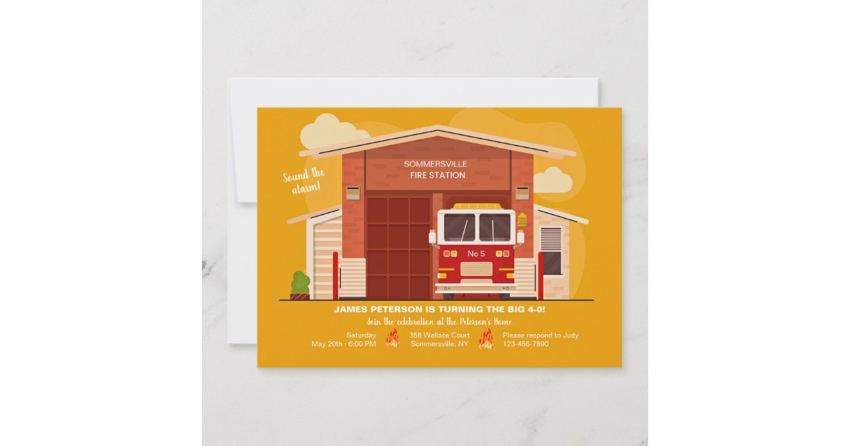 Fire Station Invitation | Zazzle