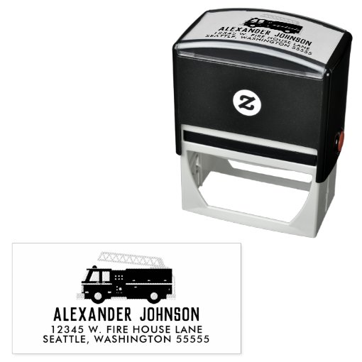 Fire Truck Address Self-inking Stamp | Zazzle