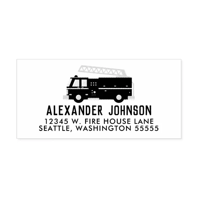 Fire Truck Address Self-inking Stamp | Zazzle