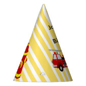 Fire truck birthday party personalized party hat | Zazzle
