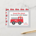 Fire Truck Class Valentines Holiday Postcard | Zazzle