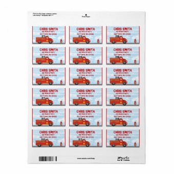 Fire Truck Engine Address Labels | Zazzle