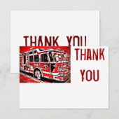 Fire Truck Engine Firefighter Flat Thank You Cards | Zazzle