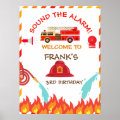 Fire Truck Fire Engine Birthday Party Welcome Sign | Zazzle