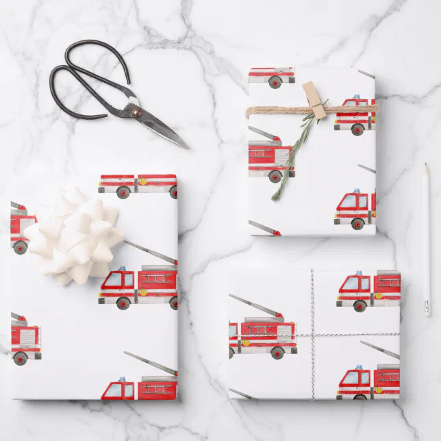 Fire Truck Fire Engine Wrapping Paper | Zazzle