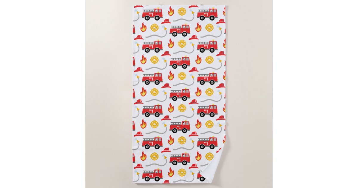 Fire Truck Kids Beach Towel | Zazzle