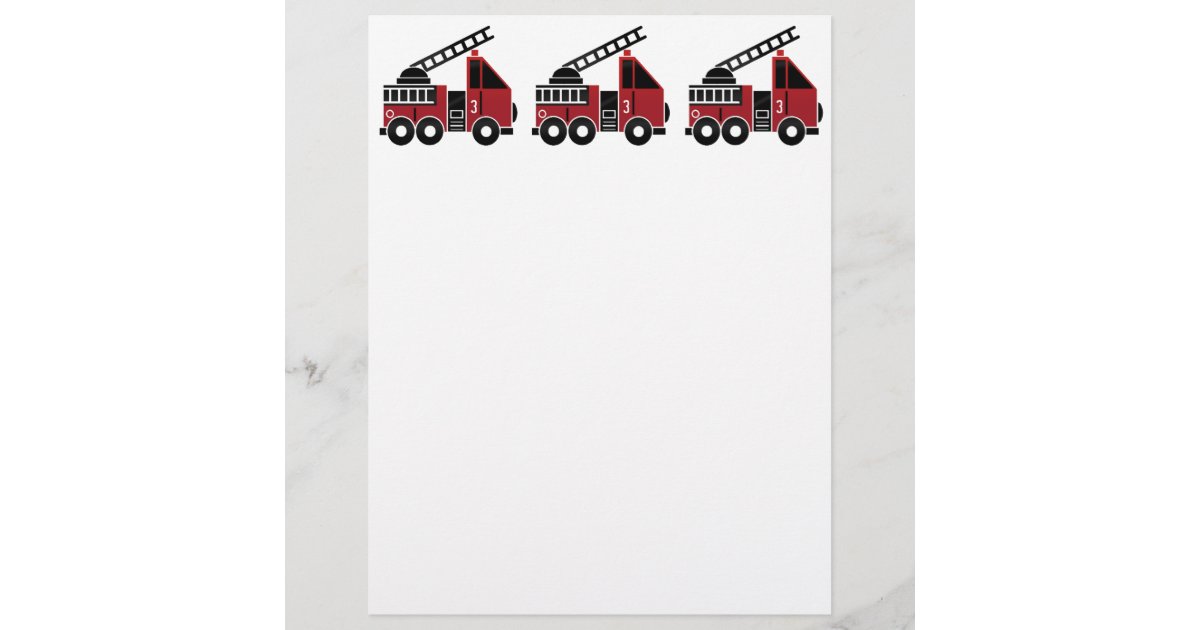 Fire truck letterhead | Zazzle