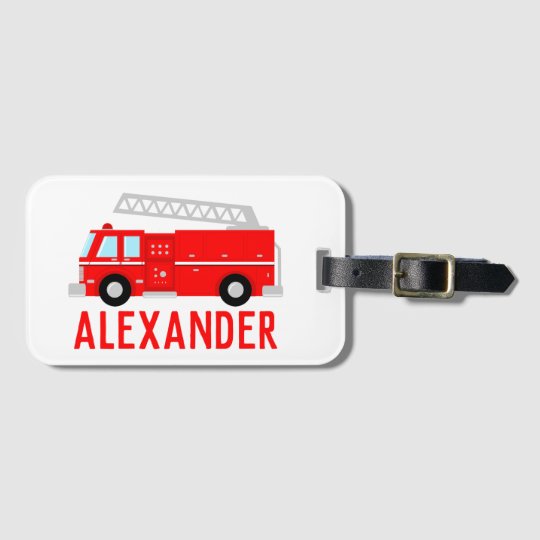Fire Truck Name Luggage Tag | Zazzle.com