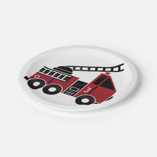 Fire truck paper plate | Zazzle