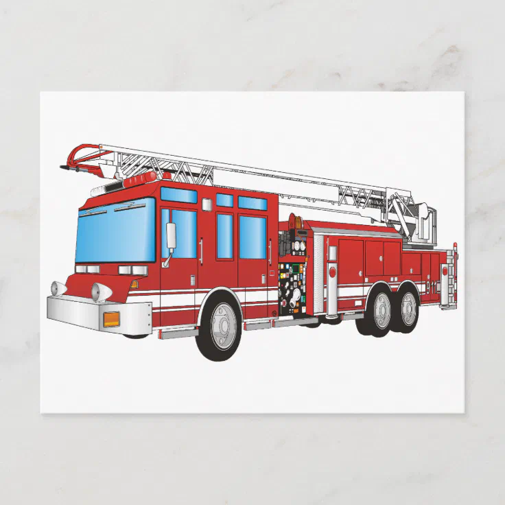 Fire Truck Postcard | Zazzle