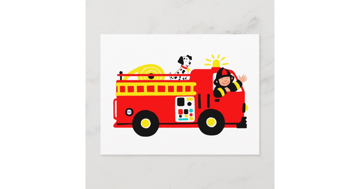 Fire Truck Postcard | Zazzle