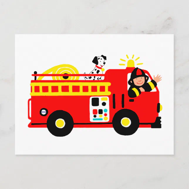 Fire Truck Postcard | Zazzle