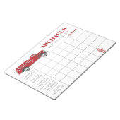 Fire Truck Potty Chart Personalized Name & Tasks Notepad | Zazzle