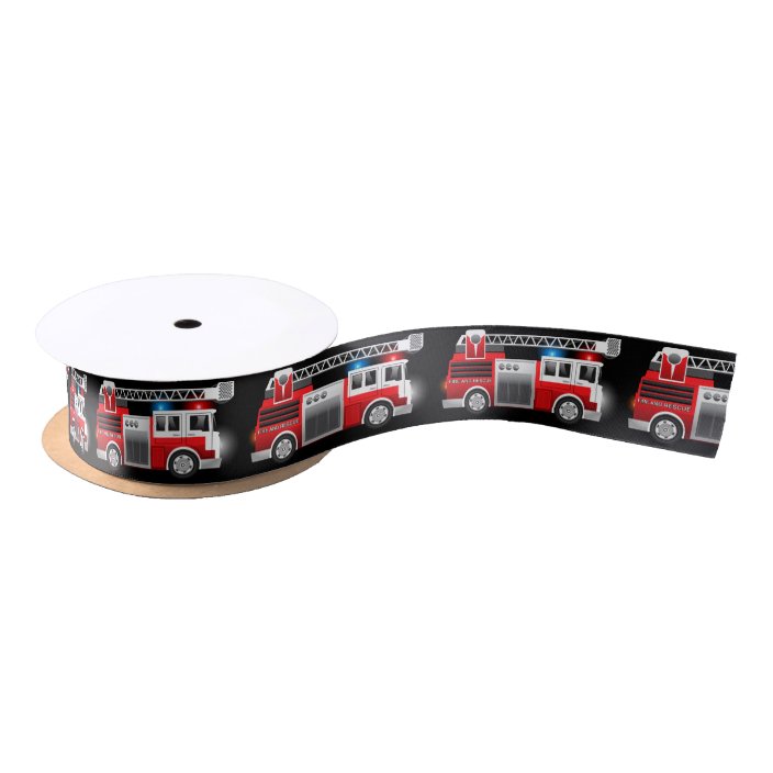 Fire truck satin ribbon | Zazzle.com