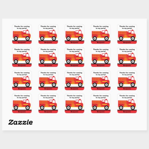 Fire Truck Stickers | Zazzle