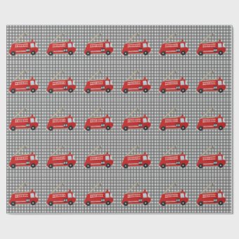 Fire truck wrapping paper | Zazzle