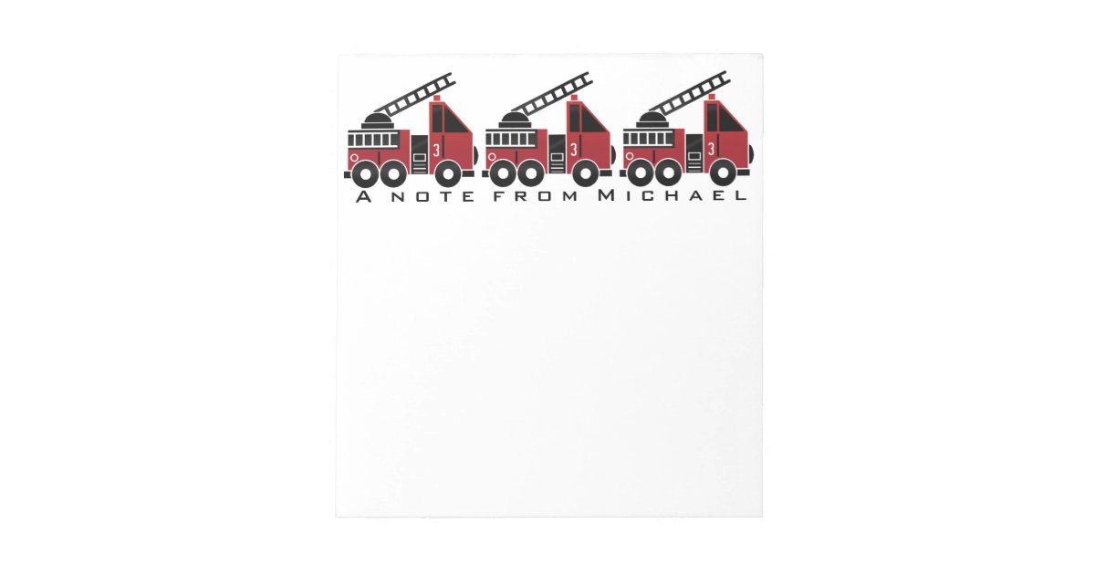 Fire trucks custom notepad | Zazzle