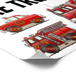 Fire Trucks Firefighters Poster | Zazzle