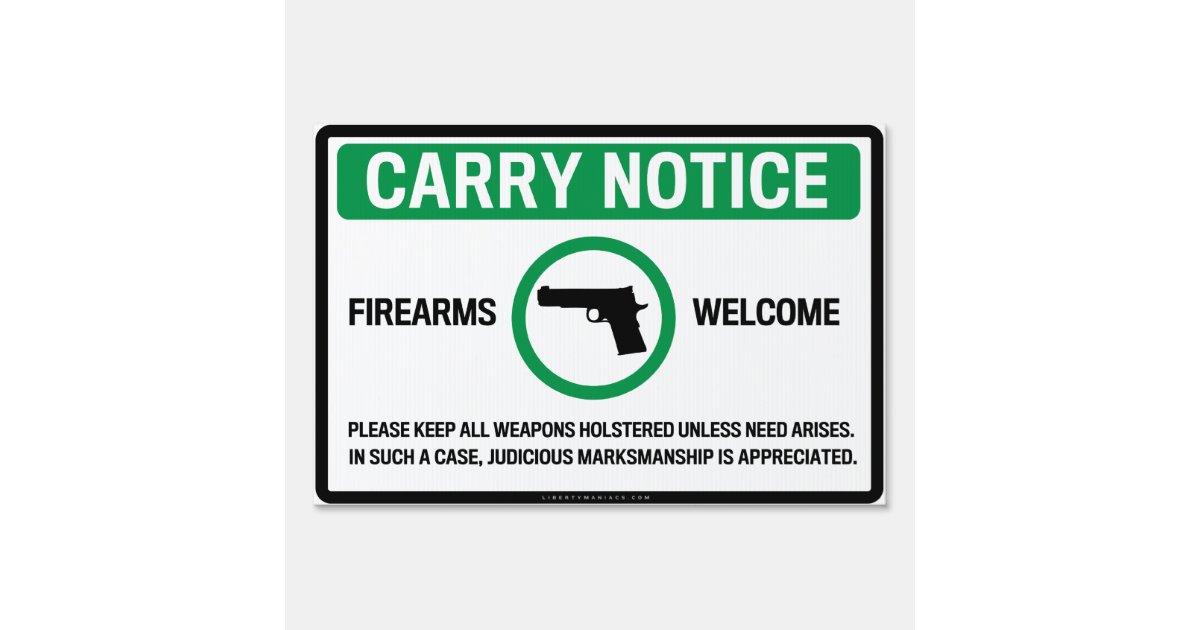 Firearm Friendly Signs | Zazzle