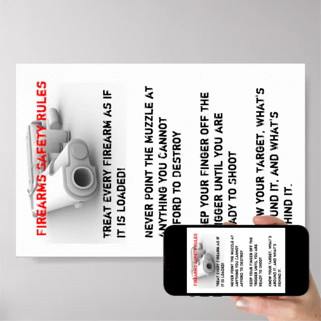 Firearm Safety Rules Poster | Zazzle