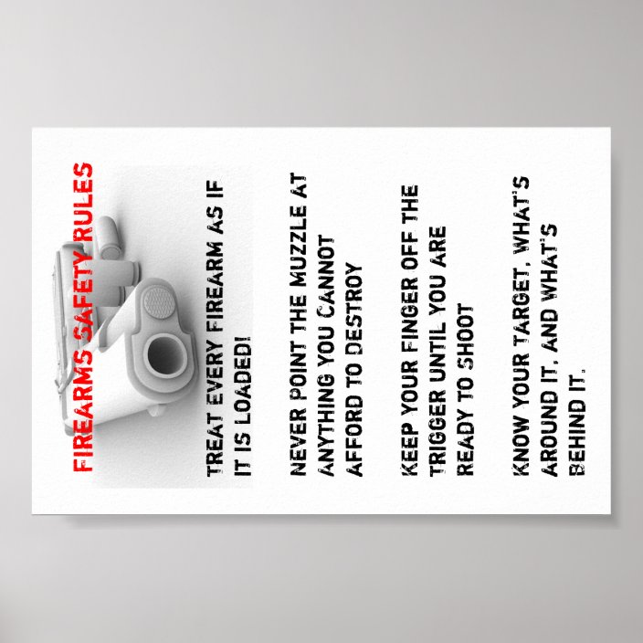 Firearm Safety Rules Poster | Zazzle.com