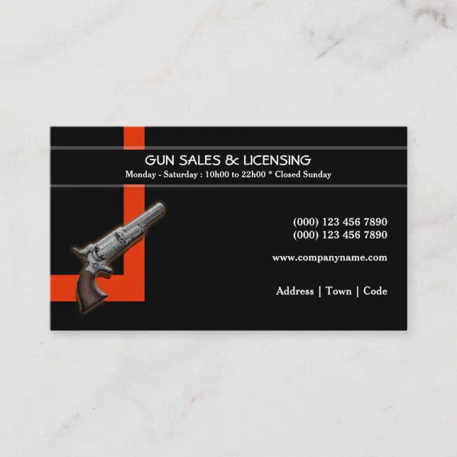Firearm weapon business | Personalize Business Card | Zazzle