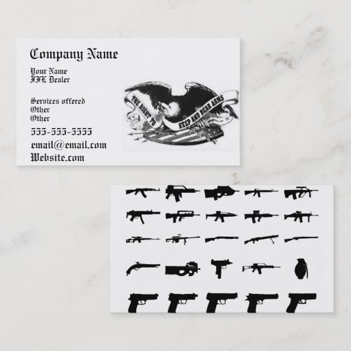 firearms business card | Zazzle